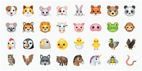 Set Of Animal Faces Face Emojis Stickers Emoticons 47076228 Vector