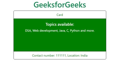 Bootstrap 5 Cards Sass Geeksforgeeks Bootstrap 5 Cards Sass Geeksforgeeks
