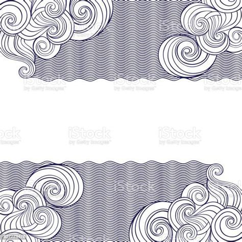 바다 테마에 벡터 추상적인 배경입니다 흰색 배경에 파도입니다 0명에 대한 스톡 벡터 아트 및 기타 이미지 0명 곡선 나선형 Istock