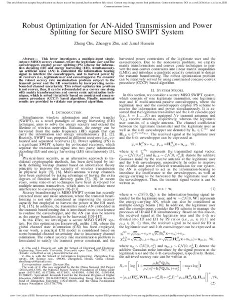 Robust Optimization For An Aided Transmission And Power Splitting For