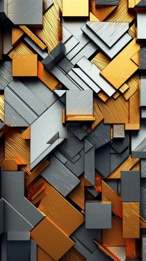 Visually Striking Abstract Composition With Metallic Silver Gold And Bronze Ai Generated Stock
