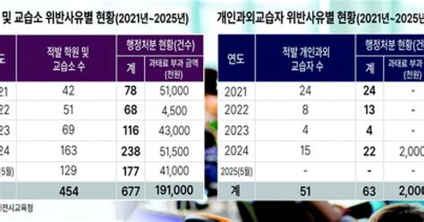사교육 시장 호황에 대전지역 학원·교습소 불법행위 적발도 급증