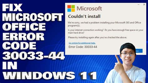 How To Fix Microsoft Office With Error Code 30033 44 In Windows 11