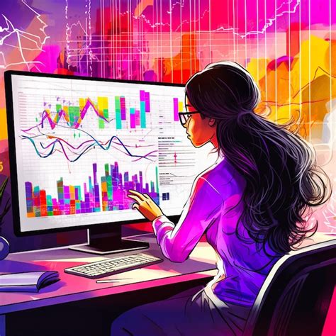 Premium Photo An Illustration Of A Businesswoman Analyzing Data