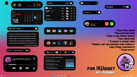 Desktop Dynamic Island Pro 2 Punch Hole Xwidget By Jimking On Deviantart