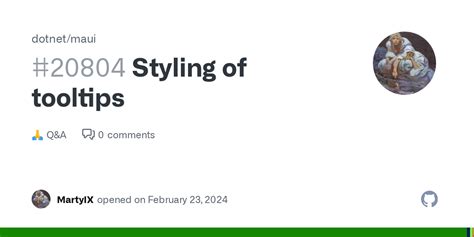 styling of tooltips · dotnet maui · discussion 20804 · github