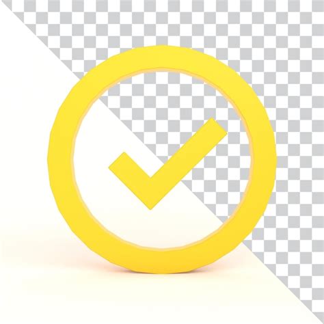 Yellow Check Mark In A Circle Free Psd