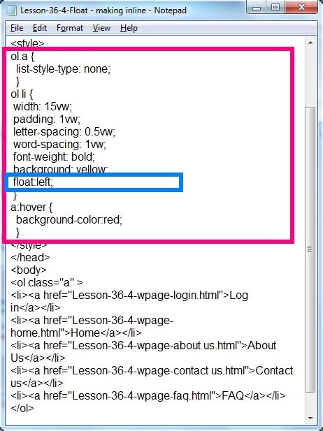 Html And Css Through Hindi ३६ Css Float Property Making Inline In Hindi