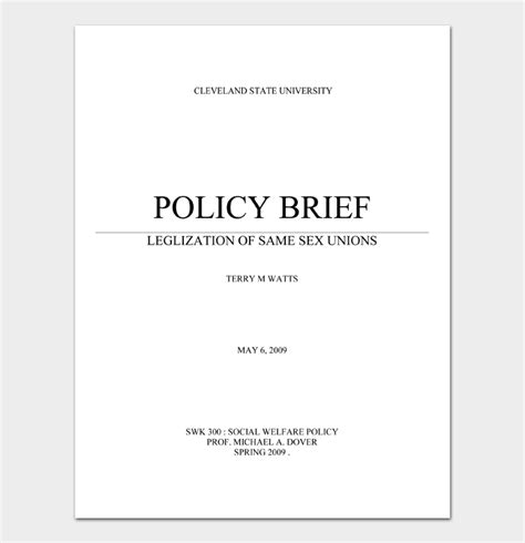 17 Policy Brief Templates and Examples Free Download ᐅ DocFormats