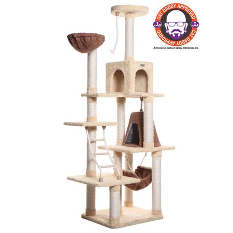 Heavy Duty Cat Tree With Hammock Cubby Basket And House