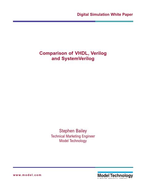 Pdf Vhdl Verilo Systemverilog Differences Dokumentips