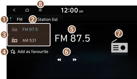 The Radio Screen Provides Various Functions While Listening To Radio Broadcasts