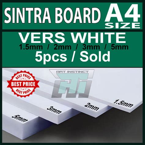 Sintra Board 5mm3mm2mm15mm A4 Size 5pcs Vers Lazada Ph