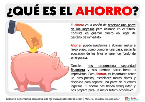 ¿qué Es El Ahorro Y Para Qué Sirve Xaxo