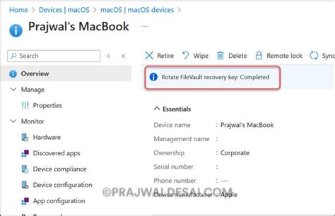 How To Rotate Filevault Recovery Keys For Macos In Intune