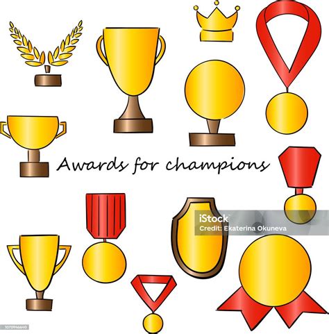 컵 수 상자에 대 한 집합과 다른 스포츠 트로피 보상 그리고 챔피언 트로피입니다 벡터 일러스트 레이 션 Championship에 대한 스톡 벡터 아트 및 기타 이미지
