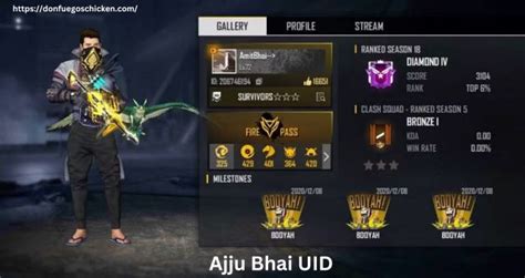 Ajju Bhai Uid Free Fire Stats And Ranking Donfuegos Chicken
