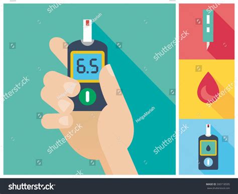 Diabetes Flat Icon Set Blood Glucose Stock Vector 300718595 Shutterstock