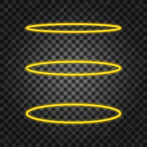 Premium Vector Set Halo Angel Ring Holy Golden Nimbus Circle Isolated