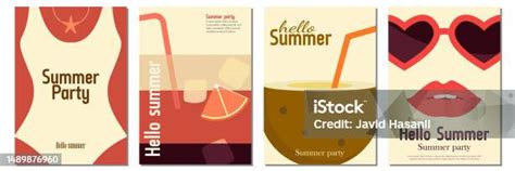 여름 아이스크림 바나나 수박 비치 반바지 바다 벡터 삽화 세트입니다 추상 벡터 배경 패턴입니다 포스터 커버 아트 전단지 배너를 위한 완벽한 배경 칵테일에 대한 스톡 벡터