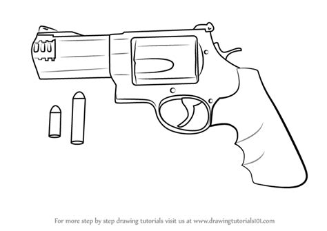 How To Draw A Easy Gun Step By Step