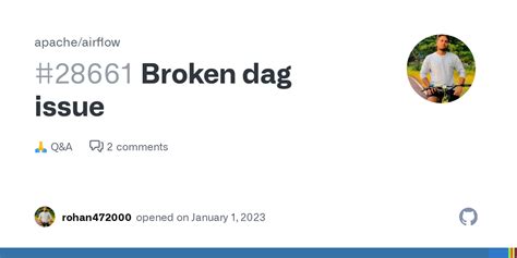 Broken Dag Issue · Apache Airflow · Discussion 28661 · Github