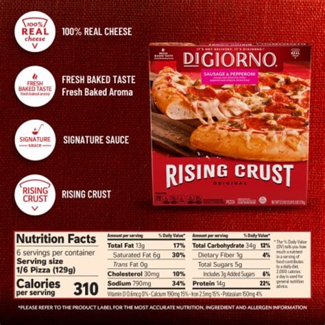 Digiorno Frozen Pizza Rising Crust Sausage And Pepperoni Pizza 27 3 Oz