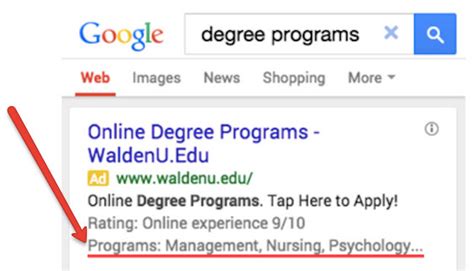 New Adwords Structured Snippet Ad Extension What Is Means For Higher Ed