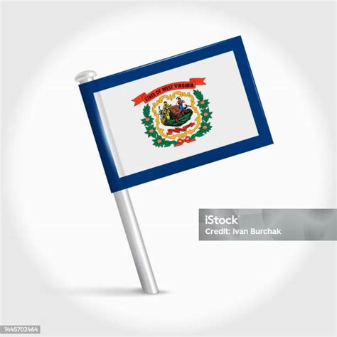 웨스트 버지니아 지도 핀 플래그입니다 3d 현실적인 벡터 일러스트 레이 션 3차원 형태에 대한 스톡 벡터 아트 및 기타 이미지 3차원 형태 각도 갇힌 Istock