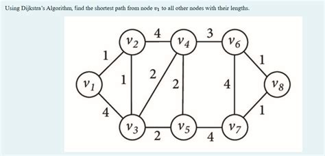 Using Dijkstras Algorithm Find The Shortest Path From Node V1 To All O