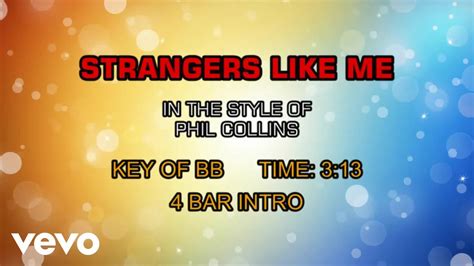 Phil Collins Strangers Like Me Karaoke Youtube Music