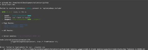 Exit With Errors When Pnpm Run Dev · Issue 226 · Solidjssolid Start