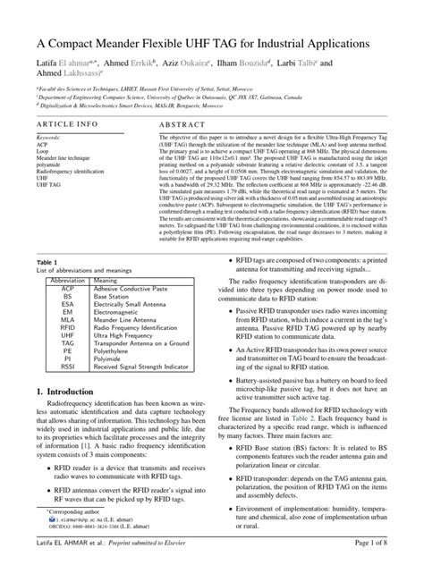 Elsevier Paper V3 Pdf Radio Frequency Identification Antenna Radio