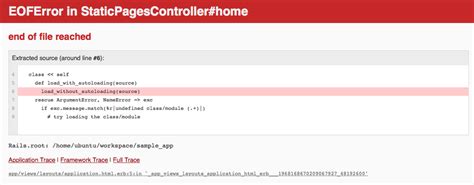 Eoferror End Of File Reached Staticpagescontrollerhome Rlearnrails