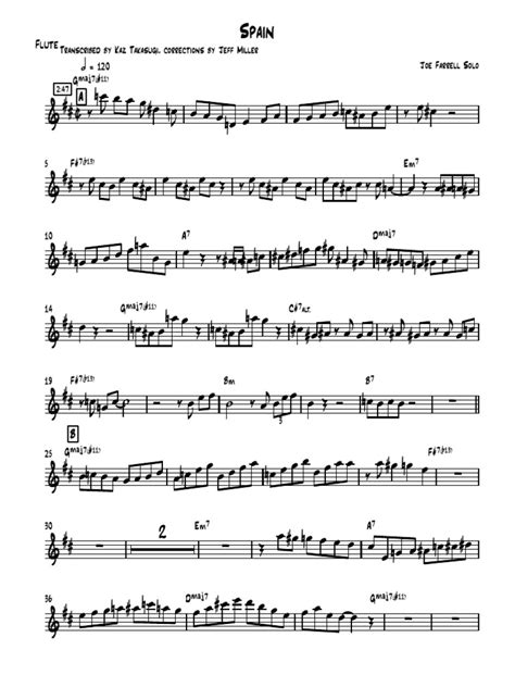 Spain Joe Farrell Flute Pdf
