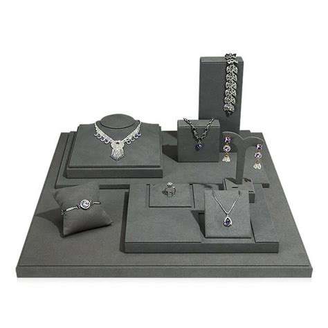 Necklace Earrings Set Jewelry Display Stand Gray Jewelry Jewellery