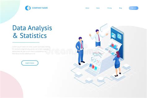 Isometric Expert Team For Data Analysis Business Statistic Management