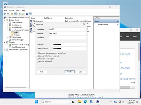 Windows Server 2025 Initial Settings Add Local User Server World