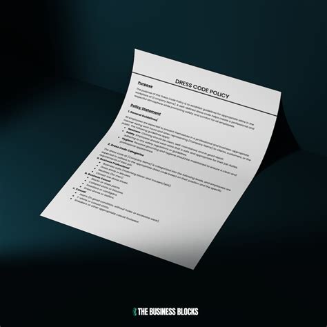 Dress Code Policy Template Human Resources Templates Employee Onboarding Small Business Policies