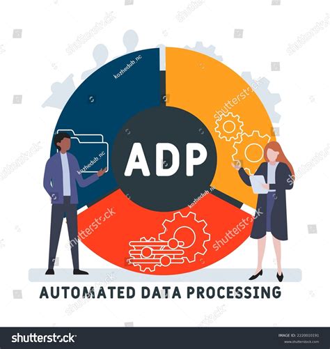 adp automated data processing acronym royalty free stock vector