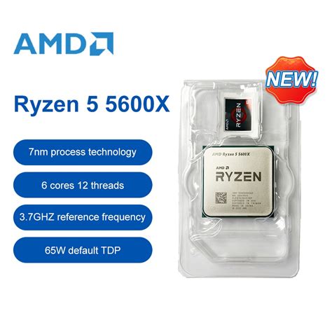 Novo Amd Ryzen 5 5600x R5 5600x Cpu 7nm 3 7 Ghz 6 Núcleos De 12 Fios 65w Ddr4 Pcie 4 0 L3 32m
