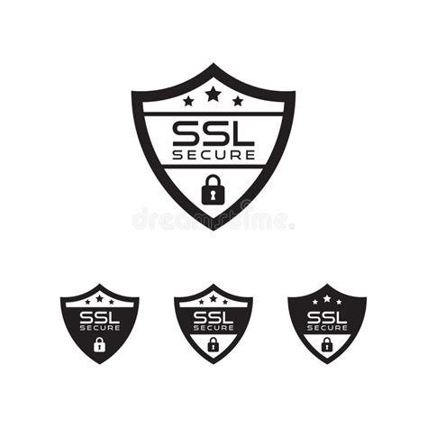 Emblem Shield Secure Modern Ssl Logo Stock Vector Illustration Of