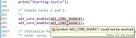CCES Confused About ADI CORE SHARC0 And ADI CORE SHARC1 Macros In Modified ThreeCore Project For