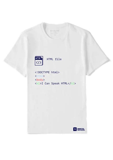 Digital School Shop White T Shirt Html Level Sml