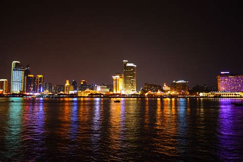 무료 이미지 수평선 지평선 밤 시티 마천루 도시 풍경 도심 황혼 저녁 반사 경계표 야경 중심지 고층 건물 아모이 지리적 특징 인간 정착