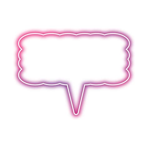 Neon Chat Bubble Png Glowing Speech Bubble On Transparent Background PNG