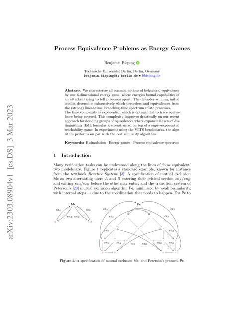 Pdf Process Equivalence Problems As Energy Games