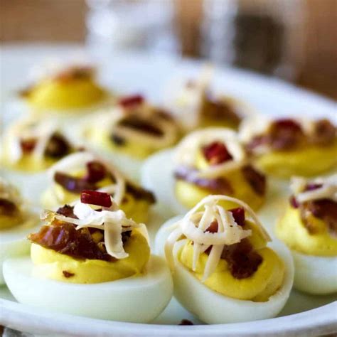 Deviled Eggs With Bacon Peppers And Dates Homemade Food Junkie