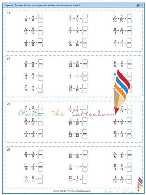 Add And Subtract Fractions With The Same Denominator Within