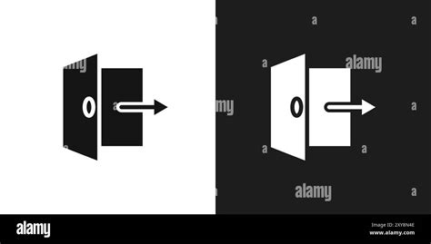 Exit Icon Logo Sign Vector Outline In Black And White Color Stock Vector Image Art Alamy